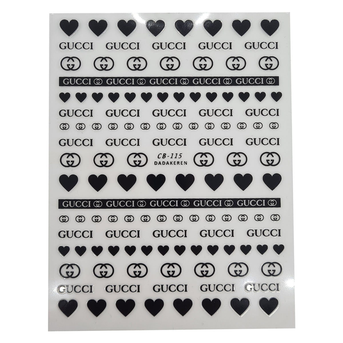 Black Gucci Nail Stickers | Gelica Gels | Nail Salon Supplies